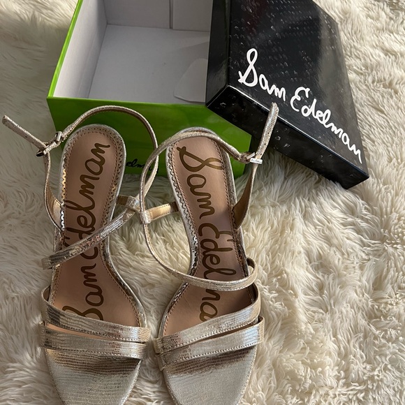 Sam Edelman | Shoes | Sam Edelman Lilly Metallic Strap Sandals Brand ...